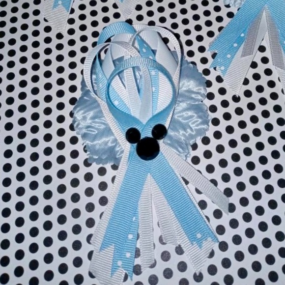 Hand Crafted | Party Supplies | 25 Baby Blue Mickey Mouse Baby Shower ...